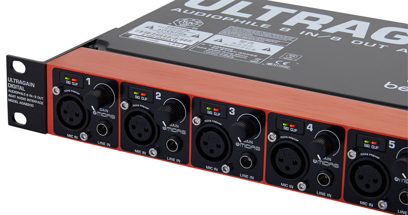 Behringer ADA8200 Ultragain Audiophile 8 In/8 Out ADAT Audio Interface ...
