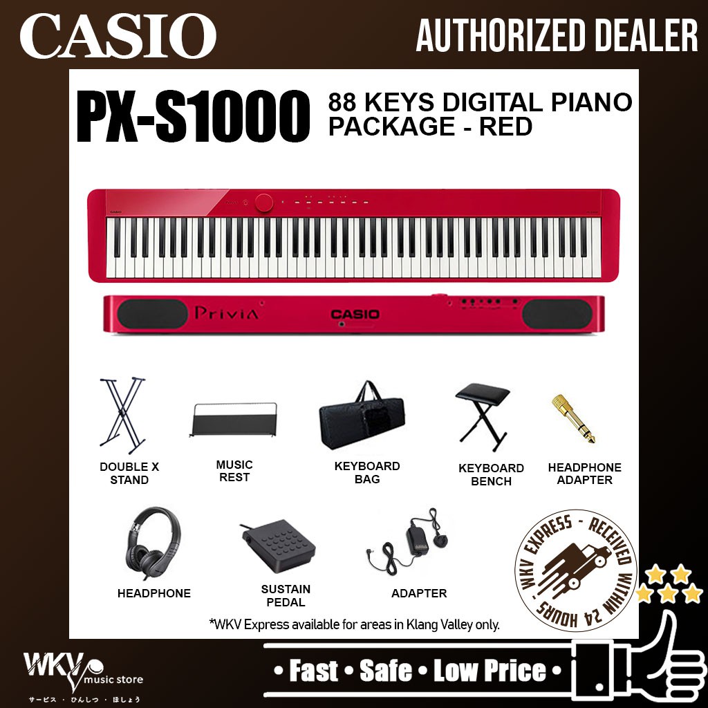 Casio PX-S1000 88-keys Digital Piano – Red Package 1 | WKV Music Store